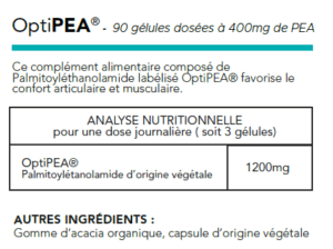 PEA OptiPEA® Labelisé 400mg | 90 Gélules | Hexa3